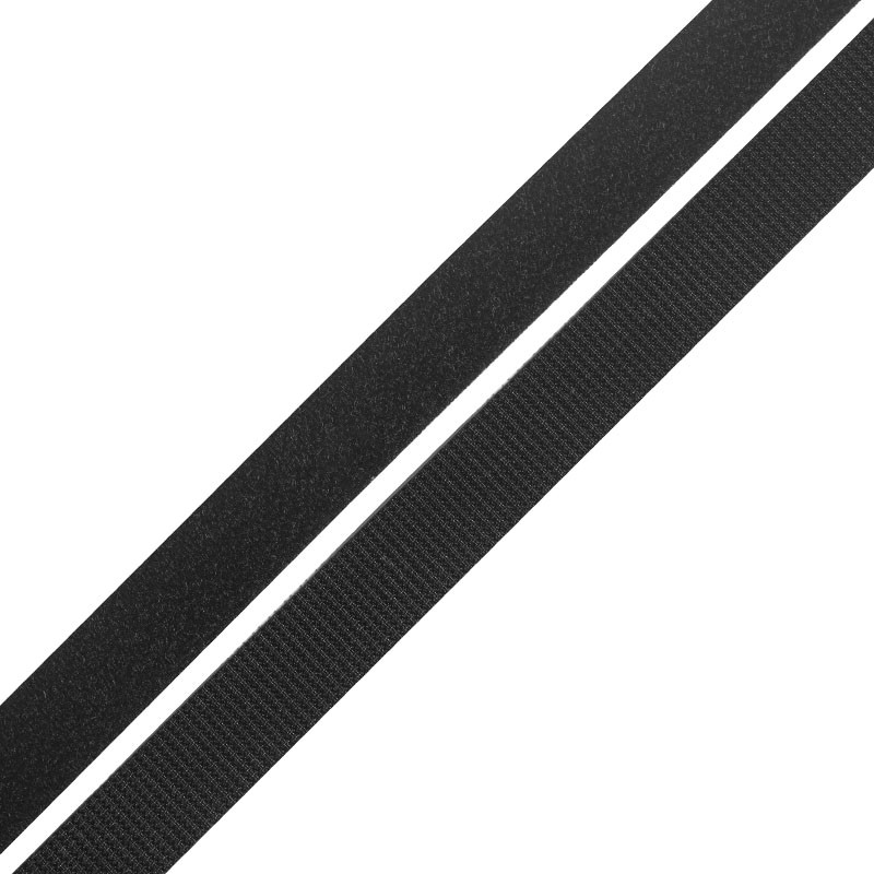 Velcro à coudre noir - velours et accrocheur champignon - 20mm x 1m...