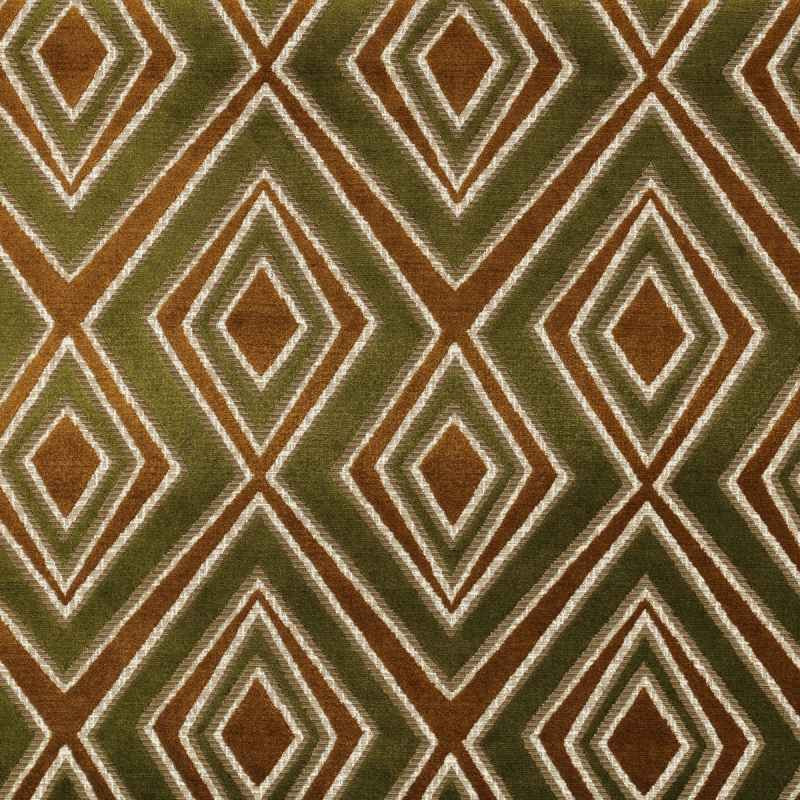 Jacquard géométrique Crazy bronze vert Thevenon | Artapisserie.fr