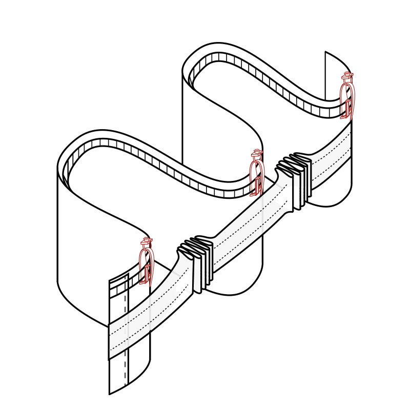 Ruflette vague automatique 100mm transparente - au mètre | Artapis...