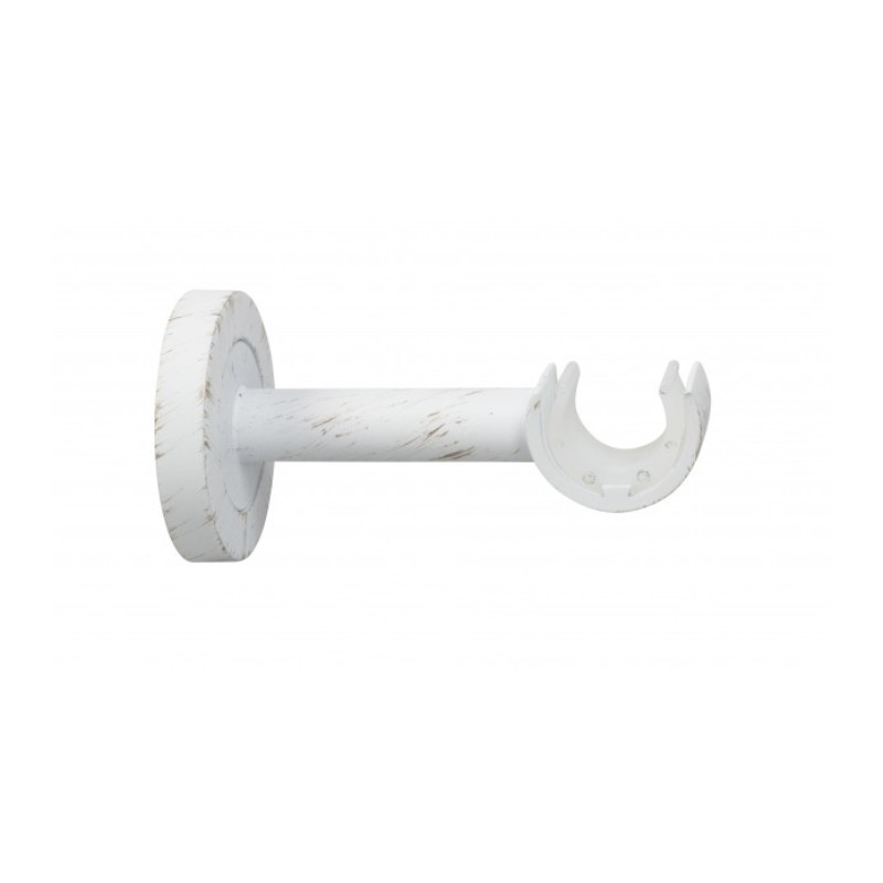 2 supports mur ouvert Ø20 mm blanc brossé doré 76 mm | artapisserie.fr