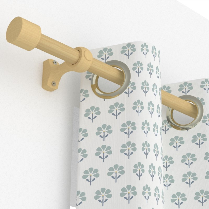 Kit tringle à rideau bois naturel verni Ø35 mm X 200 cm | Artapisser...