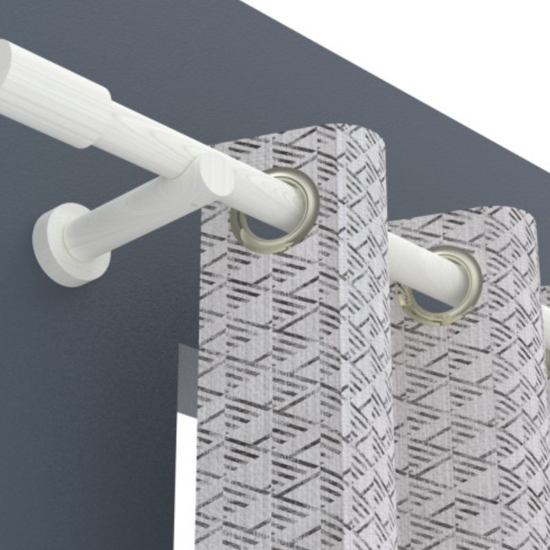 Kit tringle à rideau bois blanc cérusé Ø28 mm X 250 cm | Artapisseri...