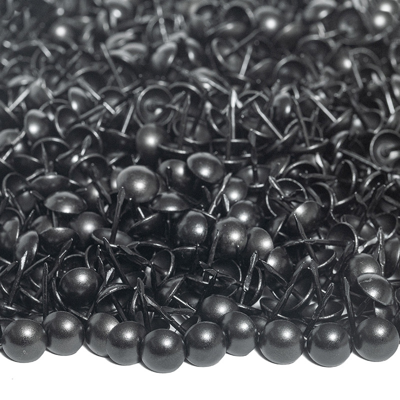 200 Clous Tapissier Noirs Perle Fer 10,5 mm