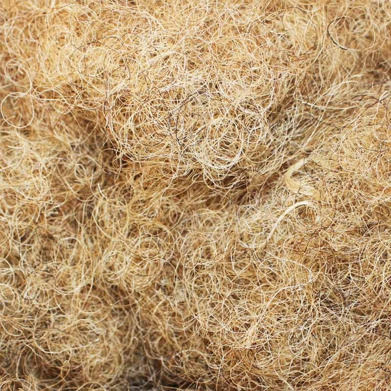 Crin animal cardé blond, 500g. Fibre naturelle de garnissage de sièges