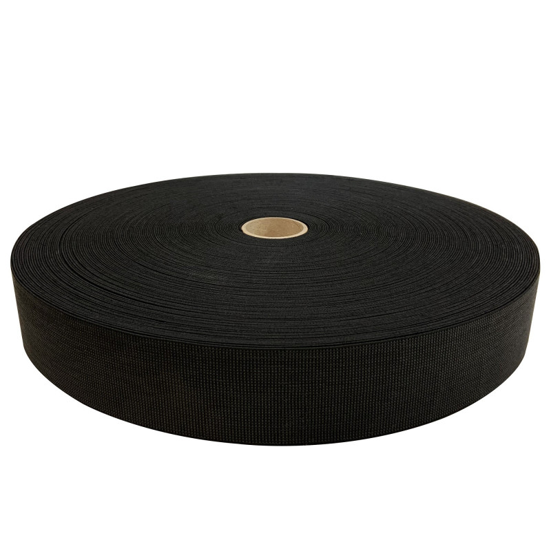 Sangle élastique noire TOP 65 mm - le mètre | artapisserie.fr