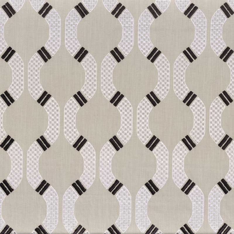 Tissu brodé Nouvelle Orléans anthracite Camengo | Artapisserie.fr