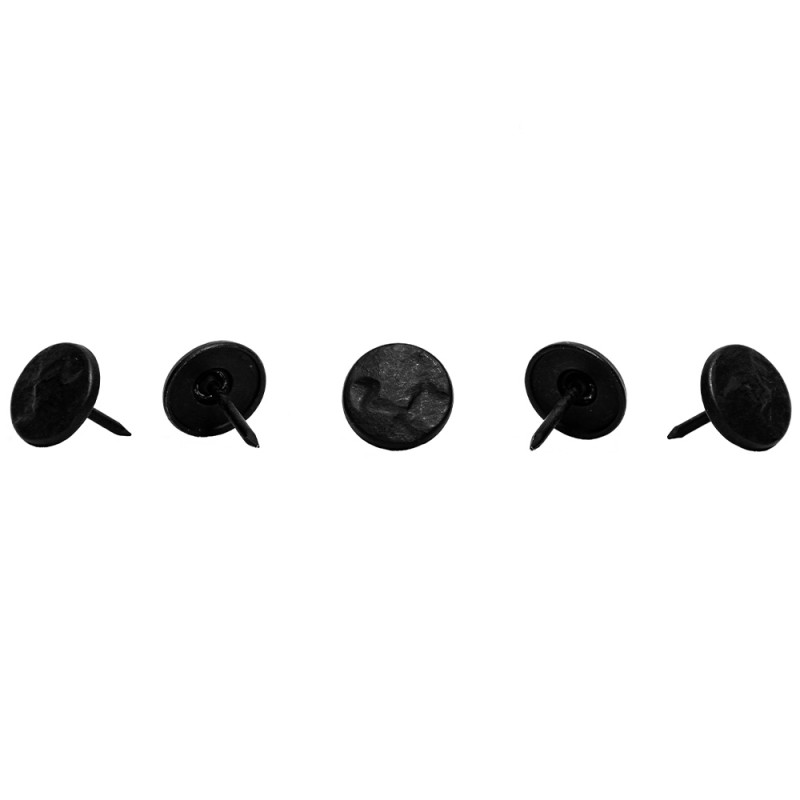 100 Clous tapissier Noir Mat Martelé 16 mm
