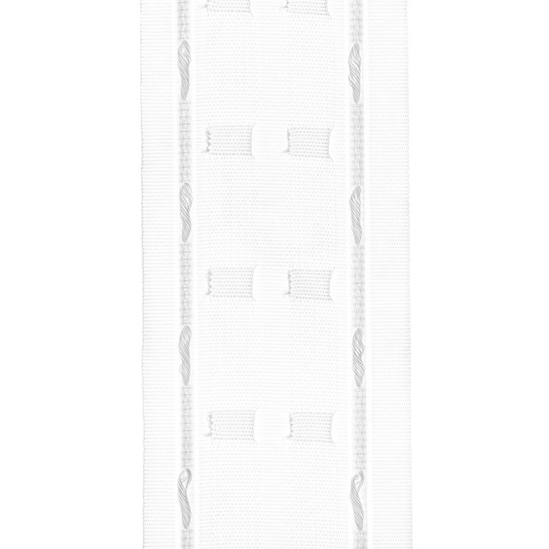 Ruflette pli automatique 65 mm Blanche - Au mètre | artapisserie.fr