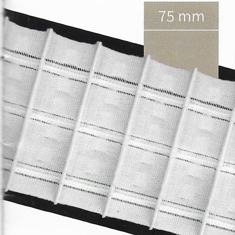 Ruflette à plis automatiques Spécial Contract 75 mm blanche - roule...