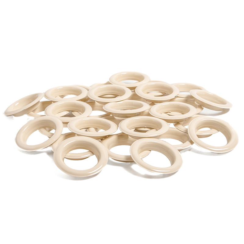 100 Oeillets rideaux à sertir Crème Laqué Ø40 mm | Artapisserie.fr