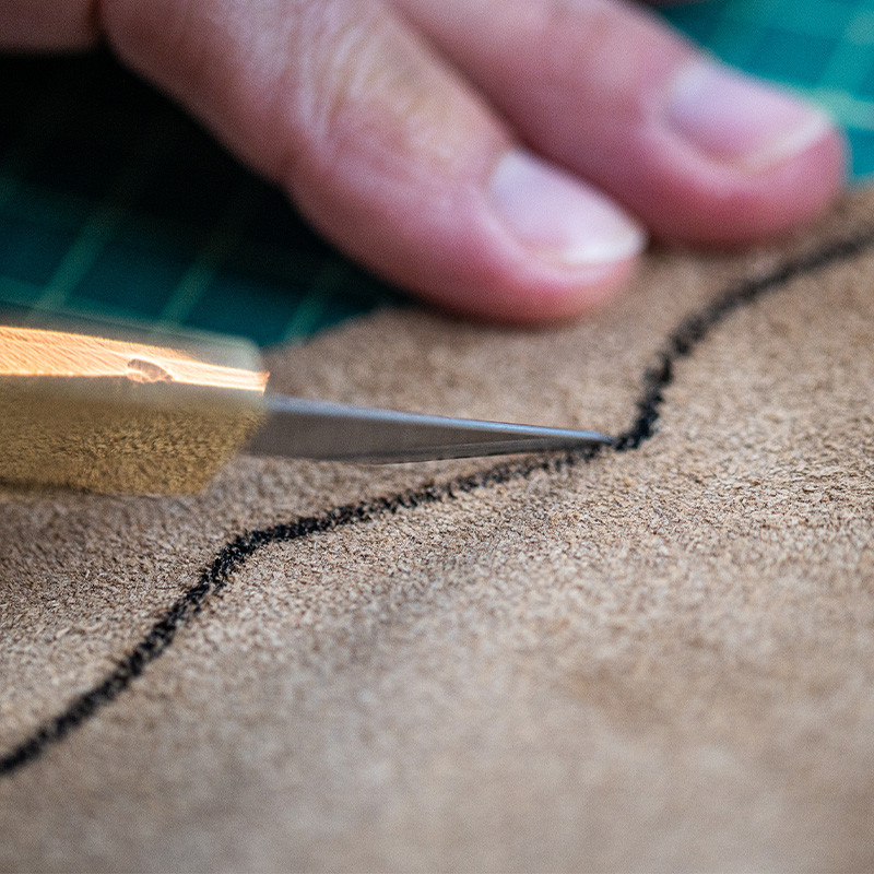 Fourreau laiton pour couteau cuir "L'indispensable" Vergez Blanchard ...