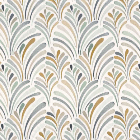 Tissu satiné brodé Santa Luzia beige Camengo | Artapisserie.fr