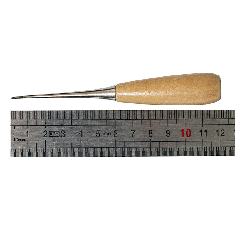 Alène ronde emmanchée avec lame de 6 cm - artapisserie.fr