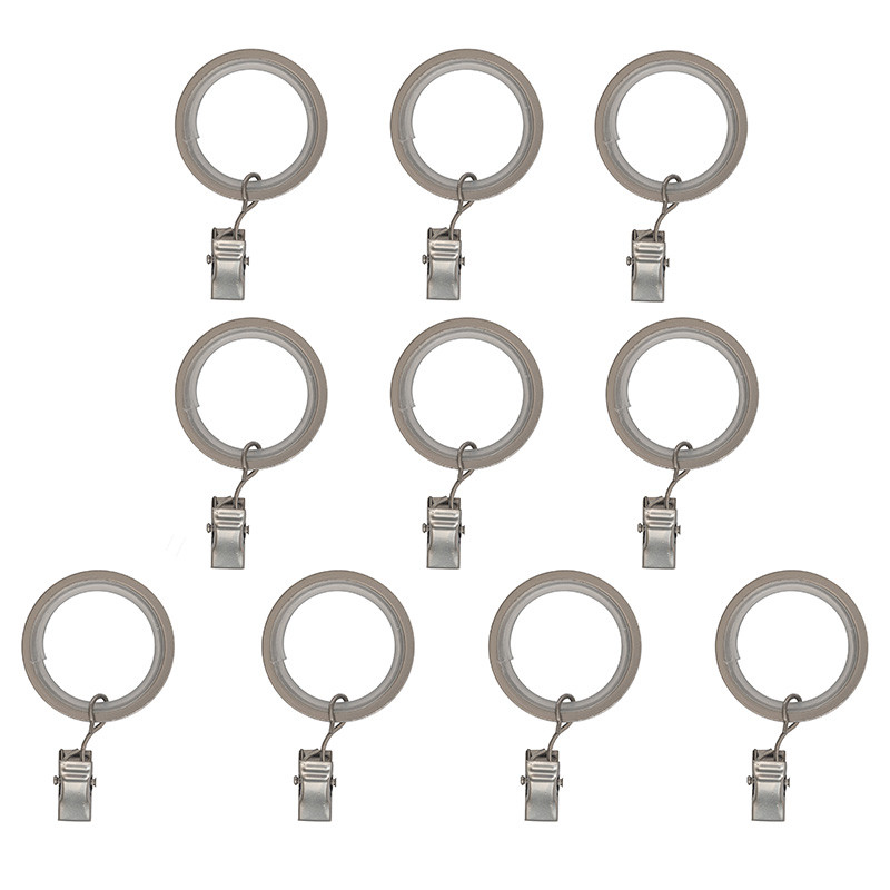 10 anneaux pince rideaux Ø30x40 mm nickel givré | artapisserie.fr