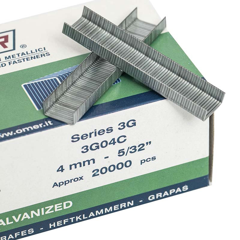Lot de 20000 agrafes 3G OMER 4mm | artapisserie.fr