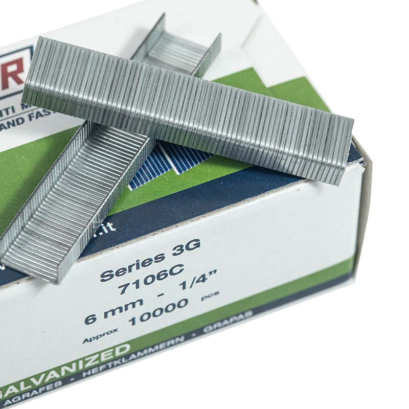 Lot de 10000 agrafes 3G OMER 6mm | artapisserie.fr